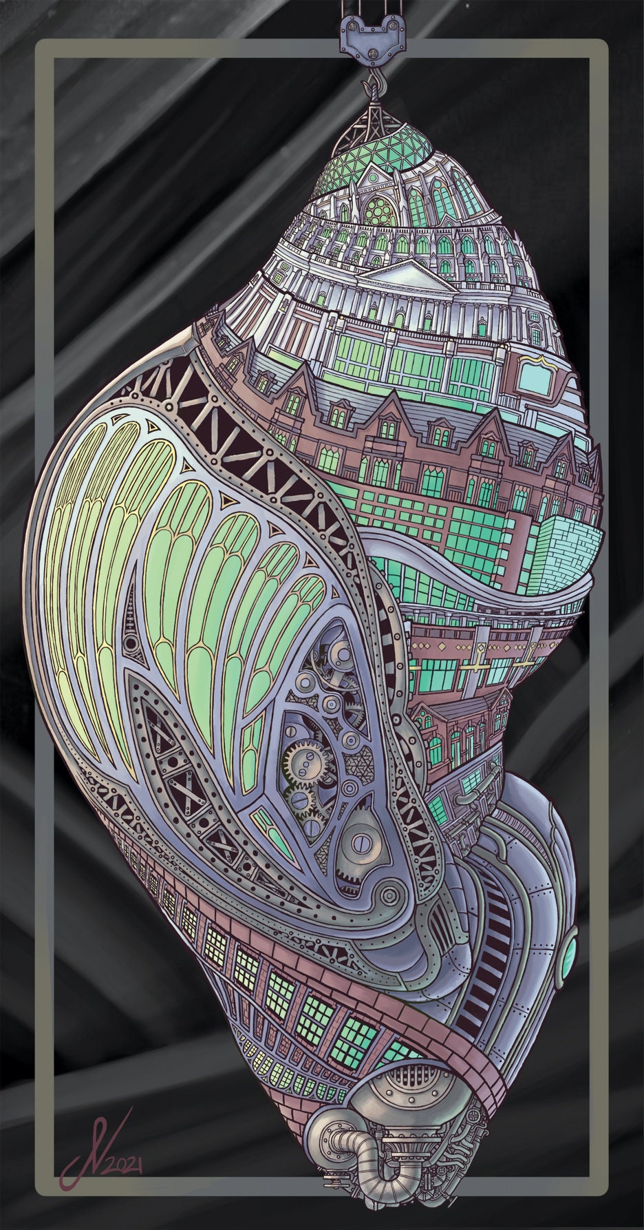 Chrysalis, Living Industrial Town - Steampunk 8.5"x11" Art Print - Etsy