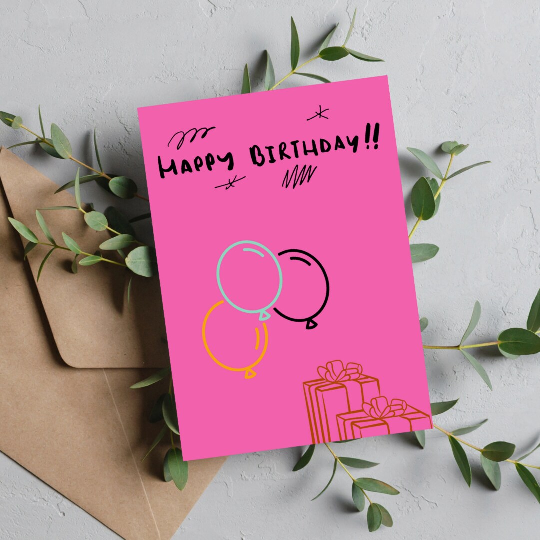 Digital Birthday Poster, Printable Birthday Card, Digital Birthday Card ...