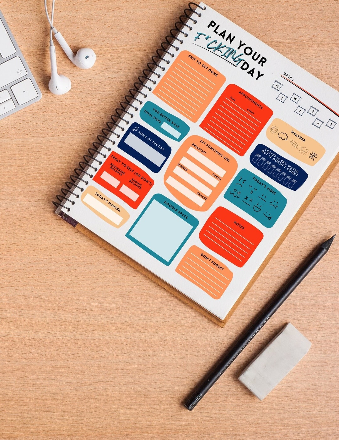 Retro Color Palette Planner, Digital Planner, Retro Planner, Funky ...