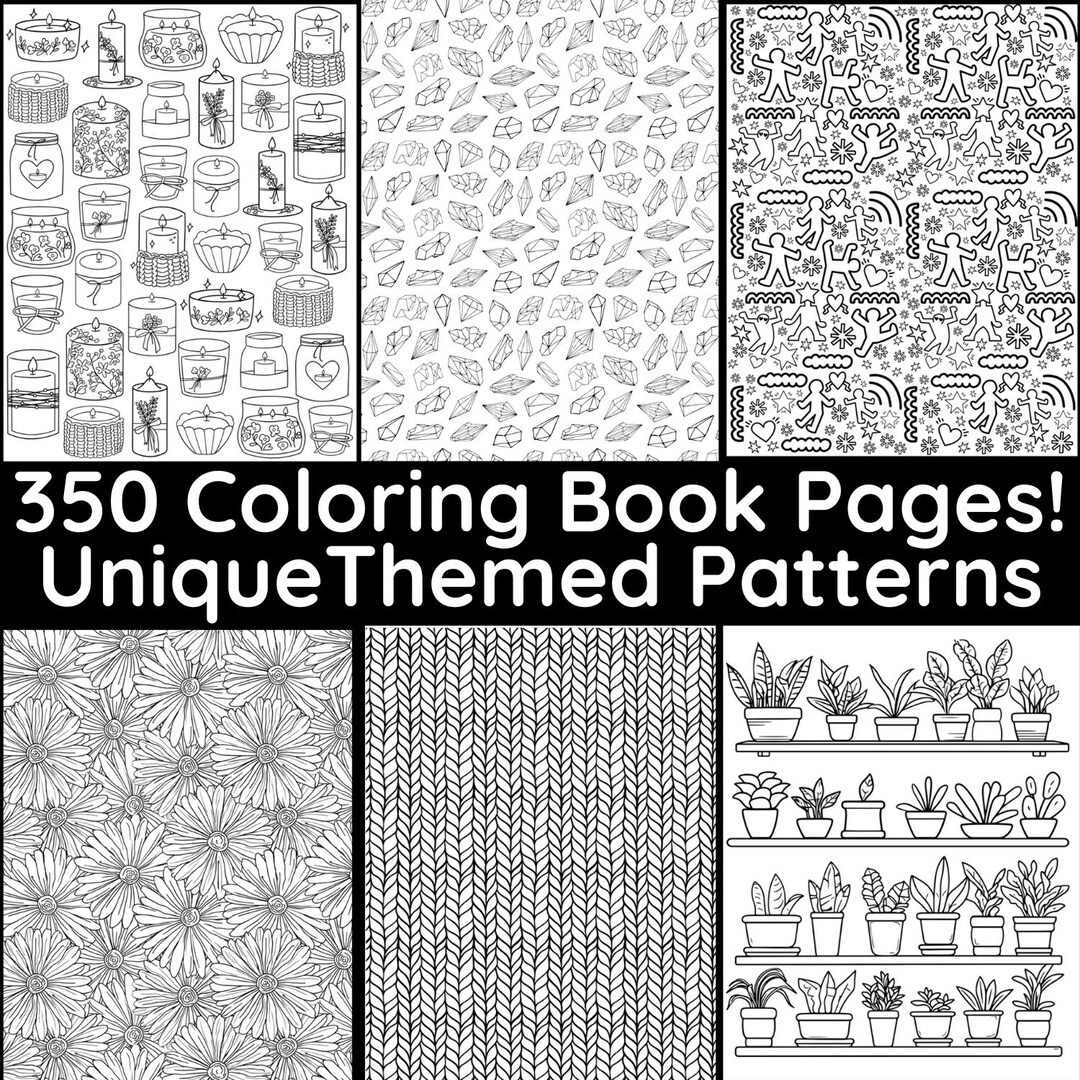 Pattern Themed 350 Coloring Pages for Digital Instant Download - Etsy