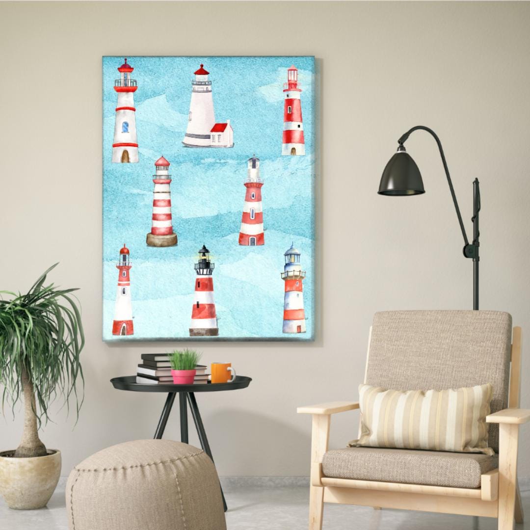Watercolor Lighthouses Wall Art Instant Download Digital Decor - Etsy