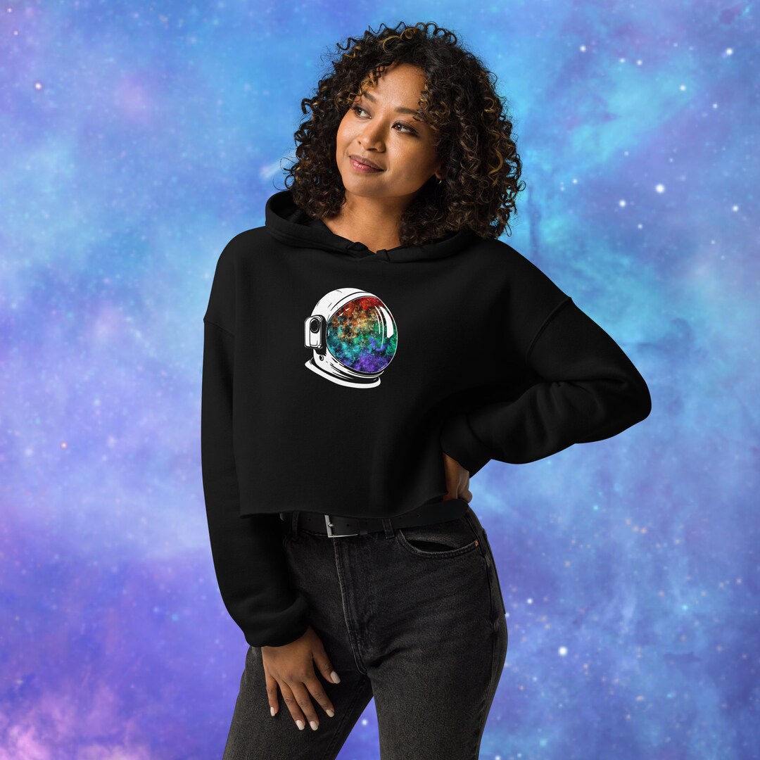 LGBTQ Rainbow Pride Flag Astro Galaxy Crop Hoodie - Etsy