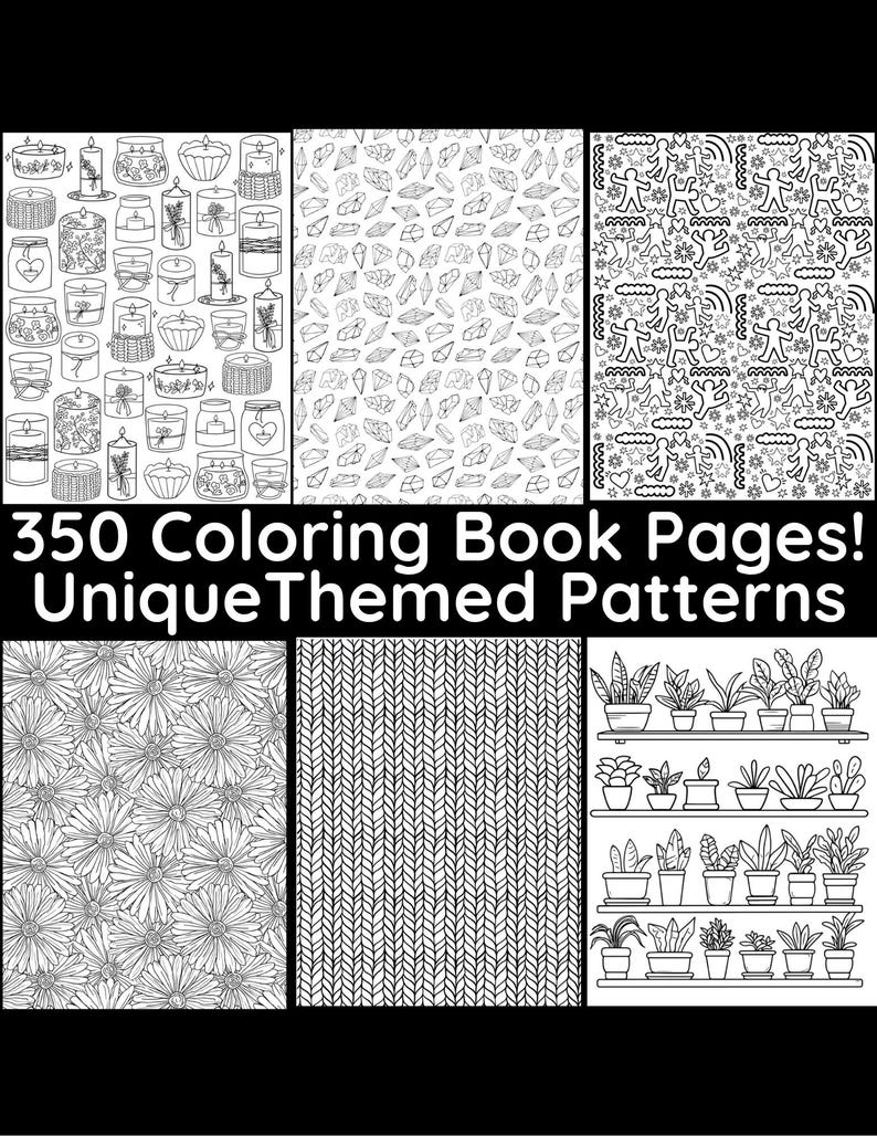 Pattern Themed 350 Coloring Pages for Digital Instant Download Ready ...