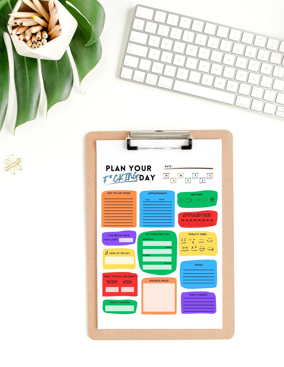 Rainbow Digital Planner, Cute Planner for Download, Printable Planner ...