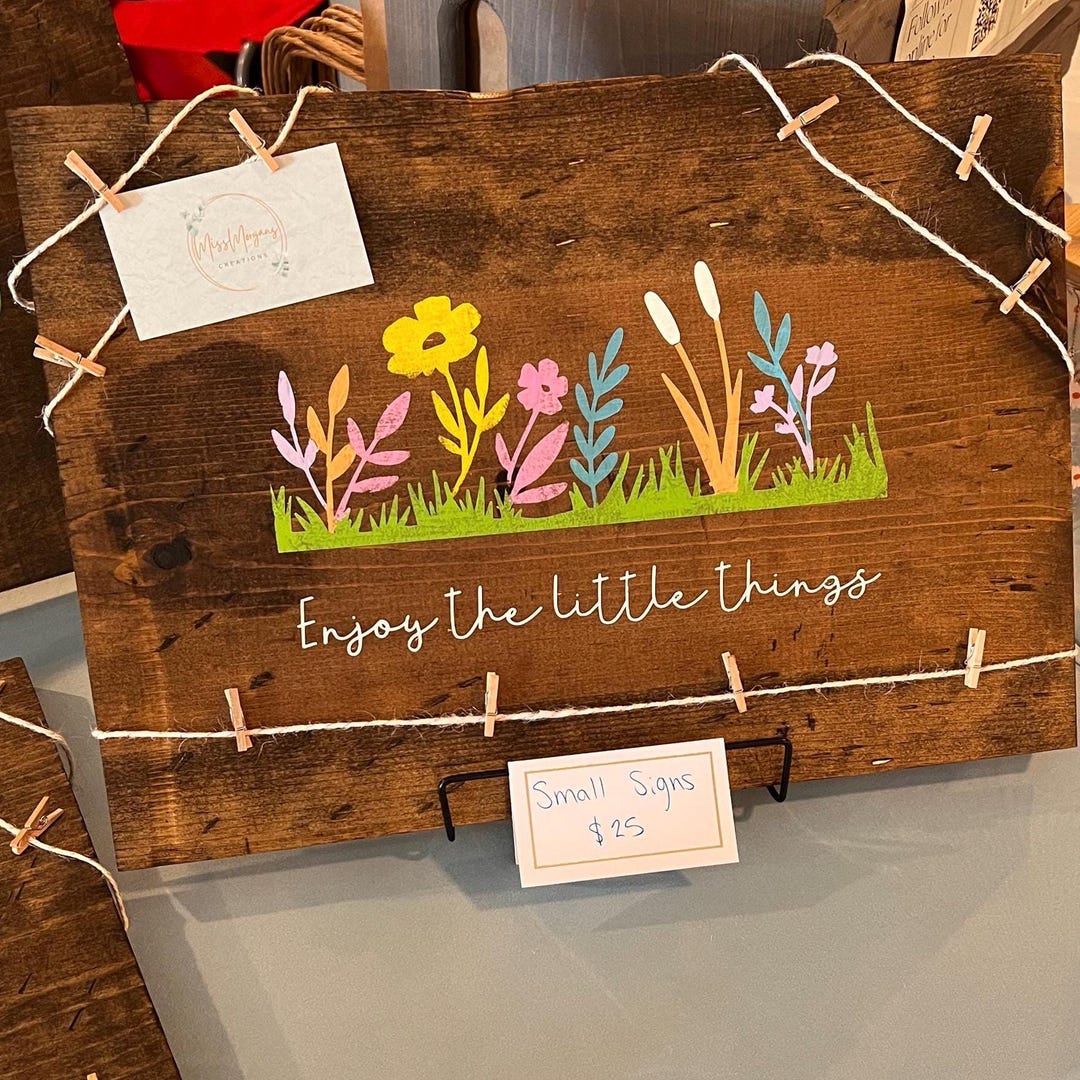 Enjoy the Little Things Sign, Wood Sign, Gifts for Mom, Sister, or ...