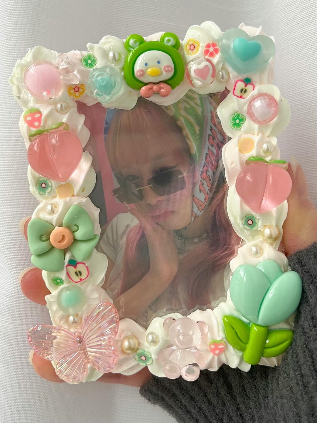 Pink and White Decoden Toploader - Etsy