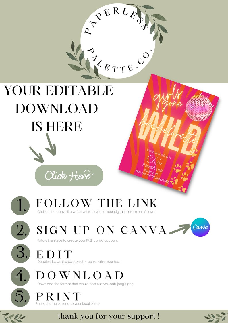 GIRLS GONE WILD Bachelorette Party Invitation Safari - Etsy