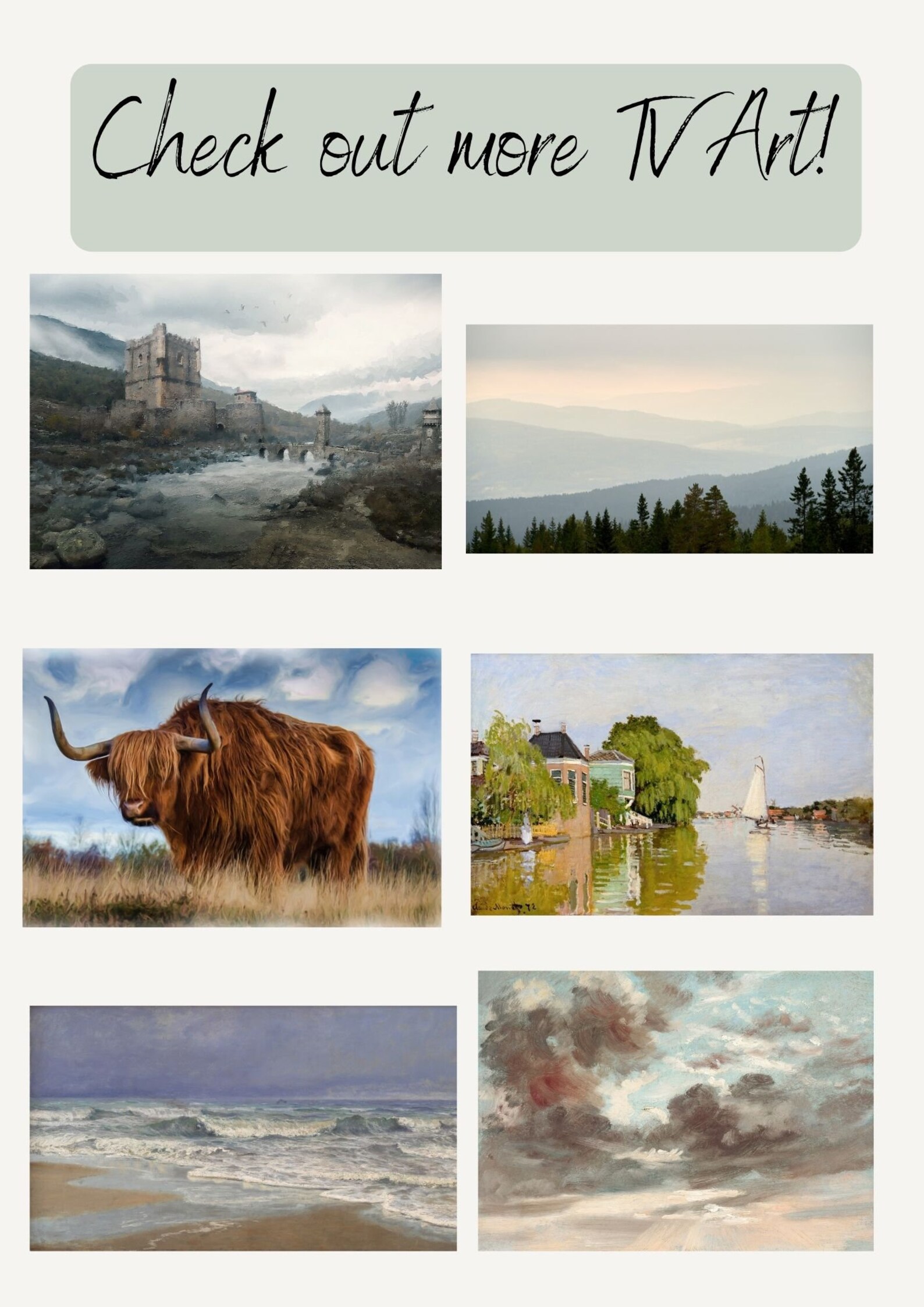 Highland Cow Samsung Frame TV Art, 4K Vintage Oil Painting TV ...