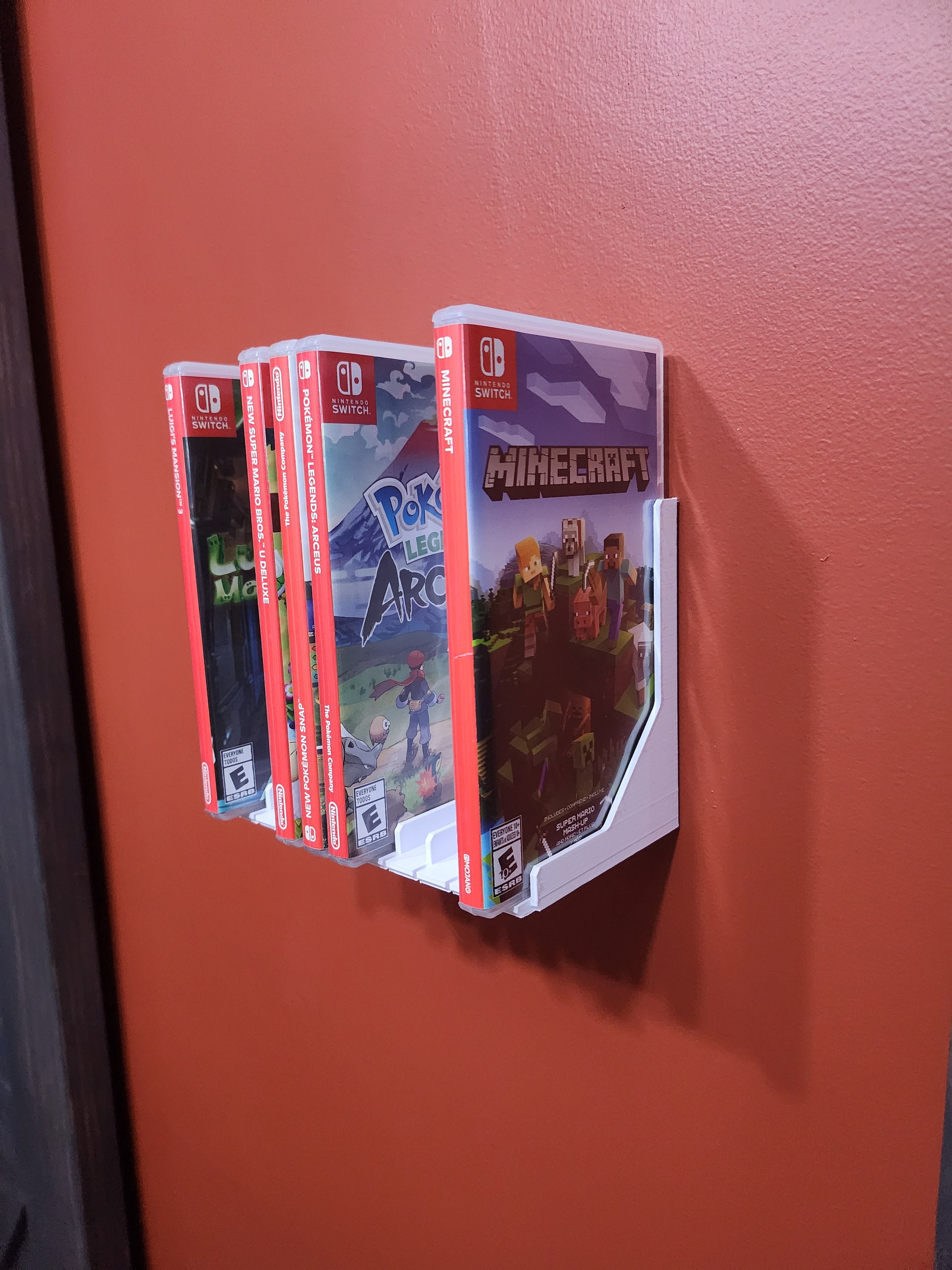 Nintendo Switch Wall Mounted Organizer for Jewel Cases Holds 10 Games ...