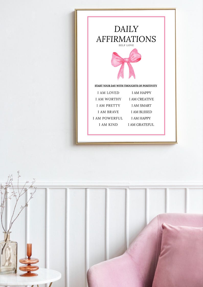Daily Affirmations Wall Poster - Etsy