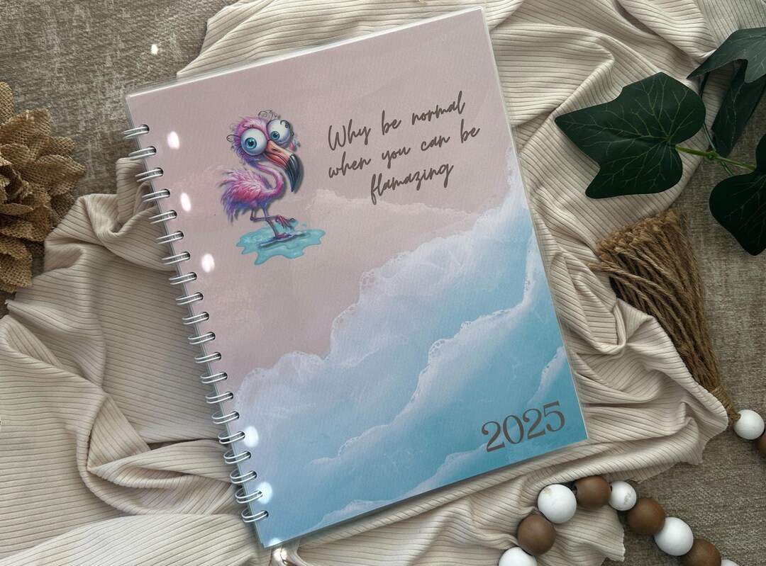 Funny Flamingo Spiral Planner, Beach Vibes, To-do List, Laminated ...