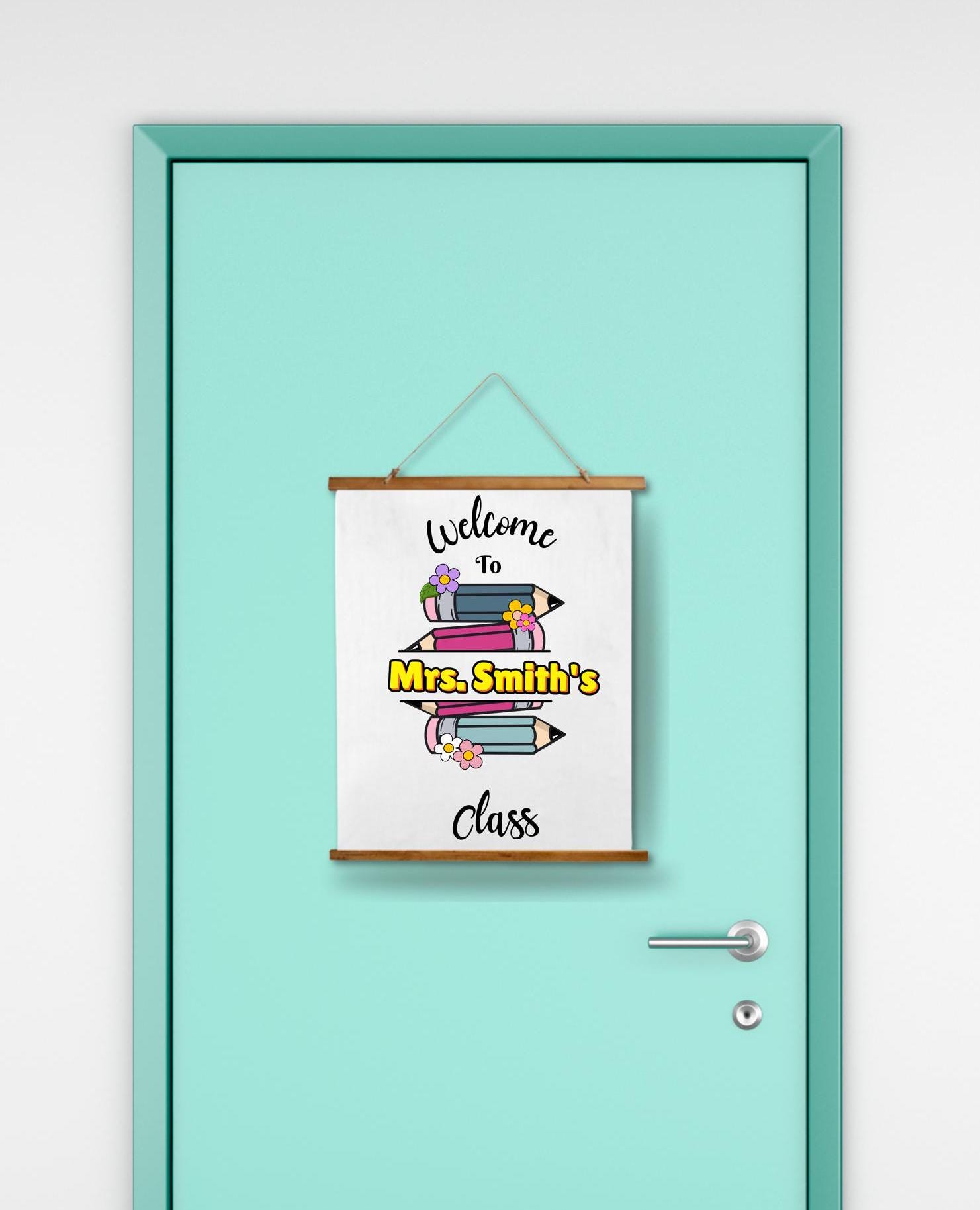 Personalized Teacher Welcome Sign, Custom Tapestry, Unique Classroom ...
