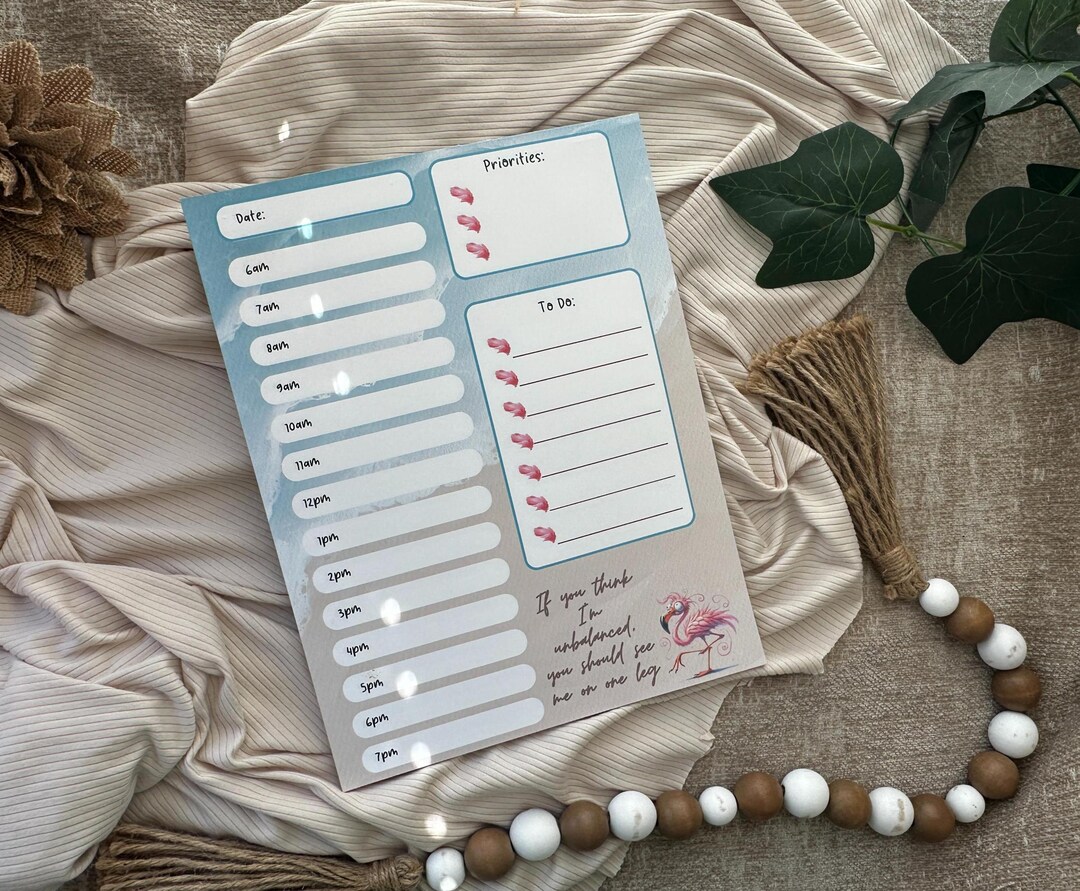 Flamingo Daily Layout Planner, Fun and Inspirational Quotes, Handmade ...