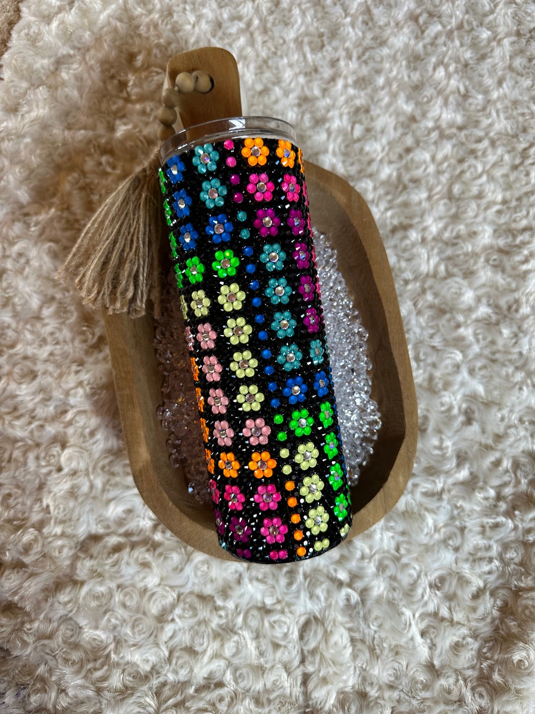 Handmade Rhinestone Bling Cup - 20 Ounce Custom Tumbler With Lid and ...