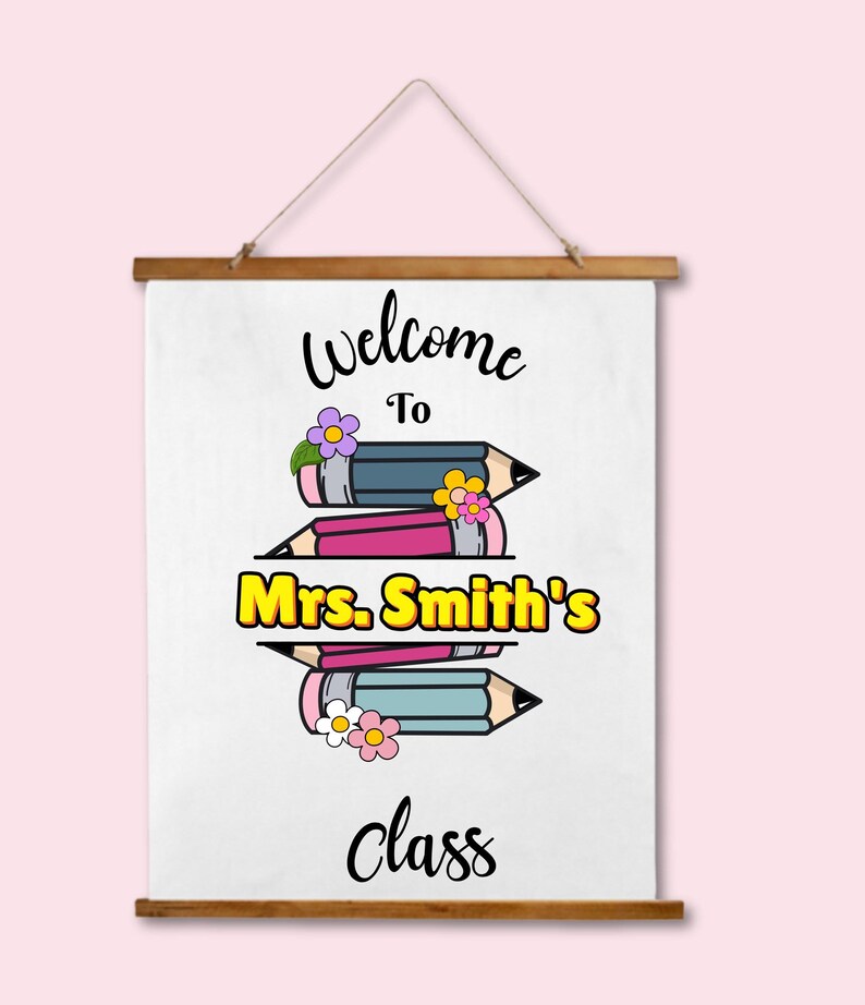 Personalized Teacher Welcome Sign, Custom Tapestry, Unique Classroom ...