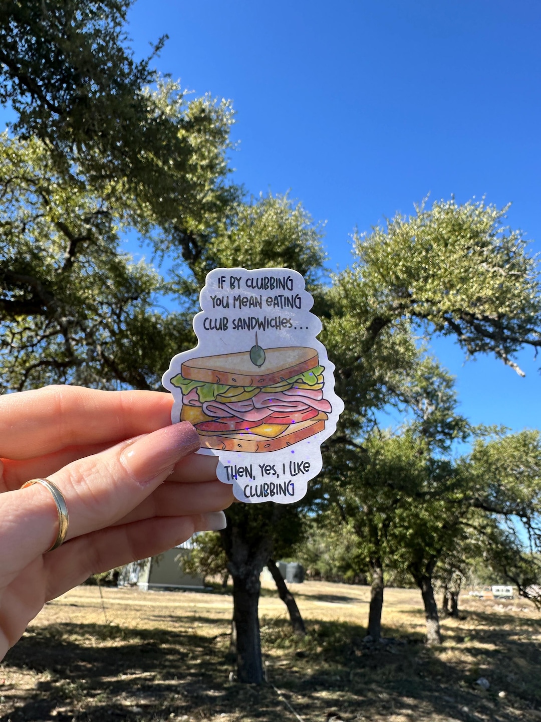 I Like Clubbing Sandwich Sticker, Funny Food Pun Gift, Sarcastic ...