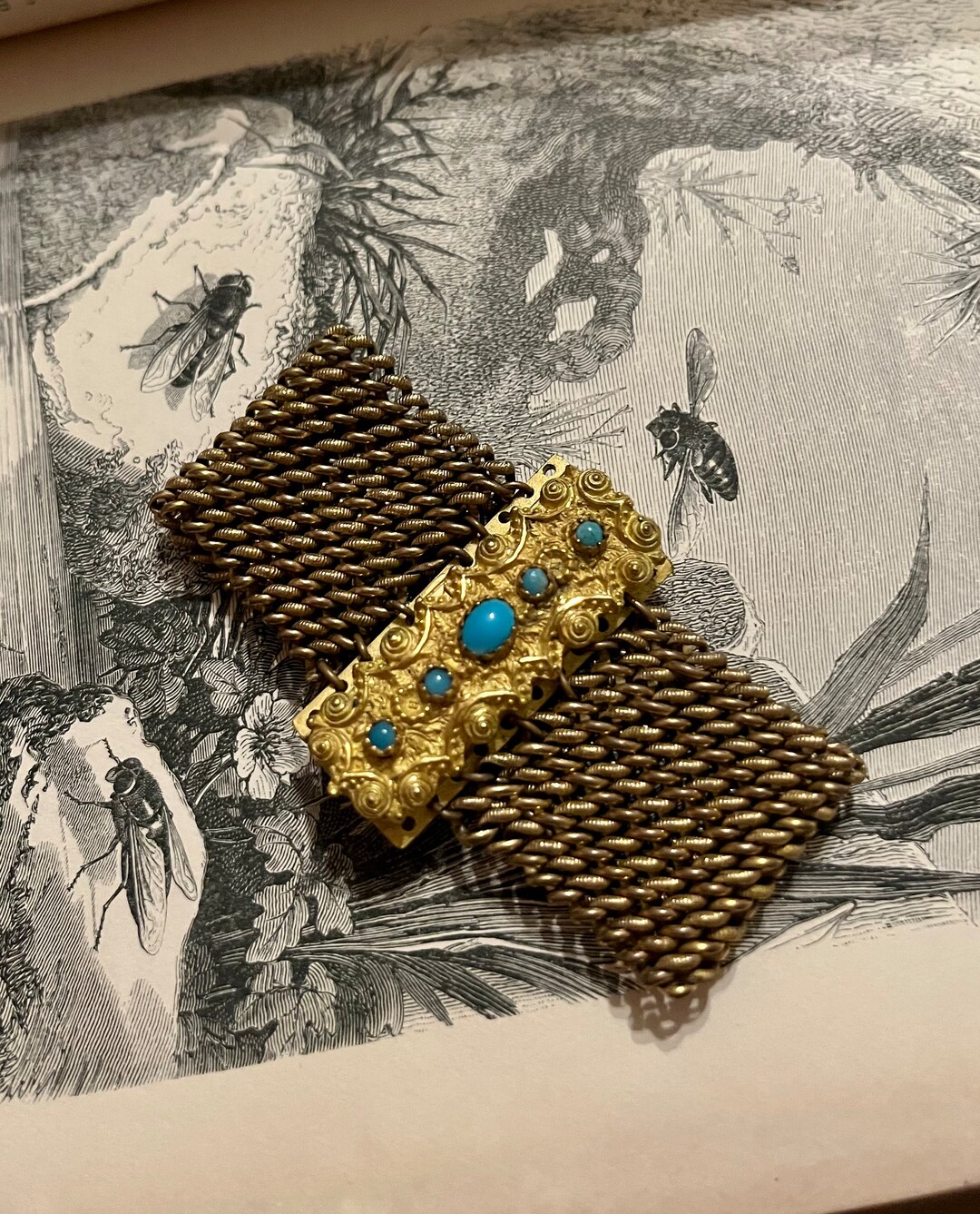 Antique, Georgian/victorian Pinchbeck and Turquoise Bracelet - Etsy