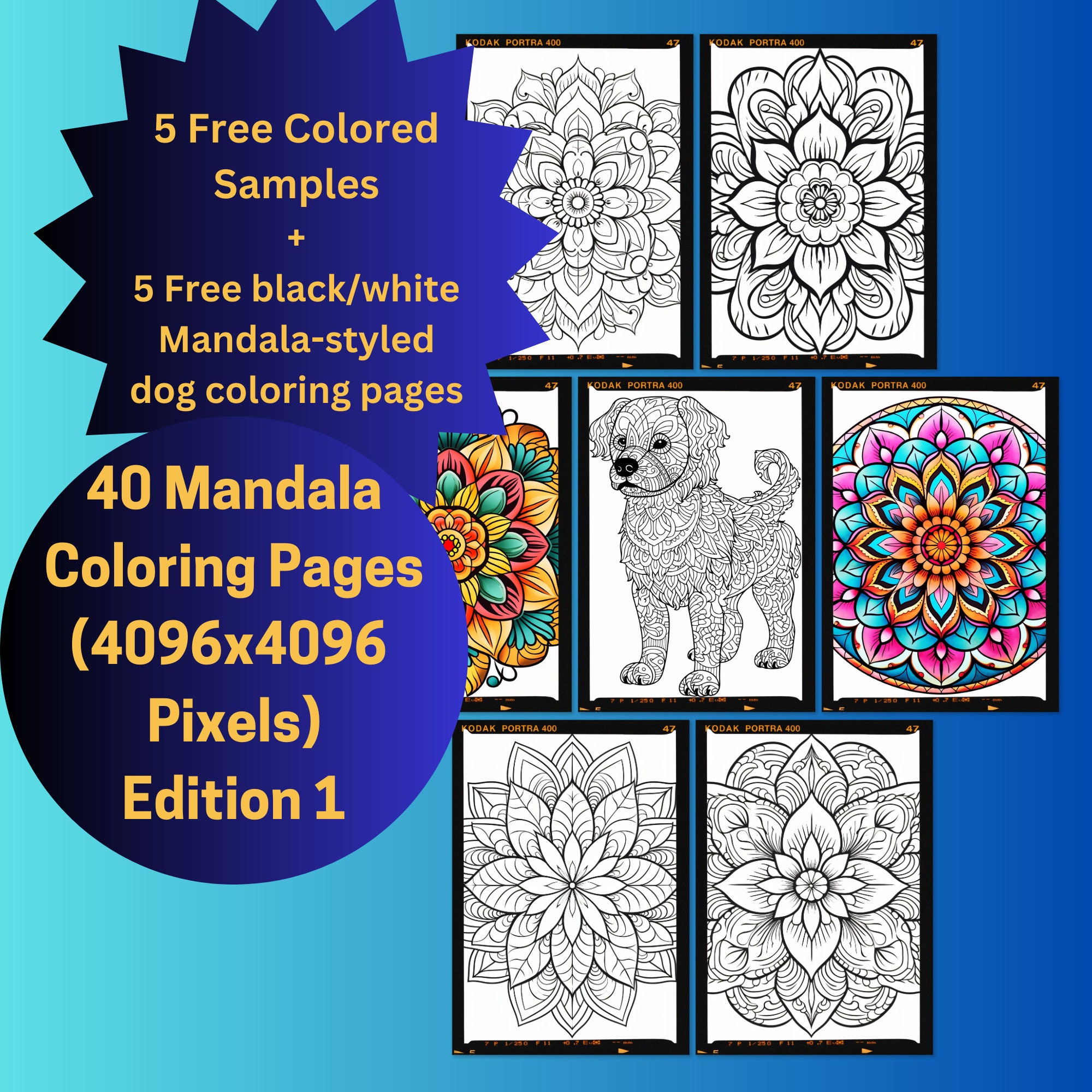 40 Mandala Coloring Pages Edition 1 Printable Mandalas for Stress ...