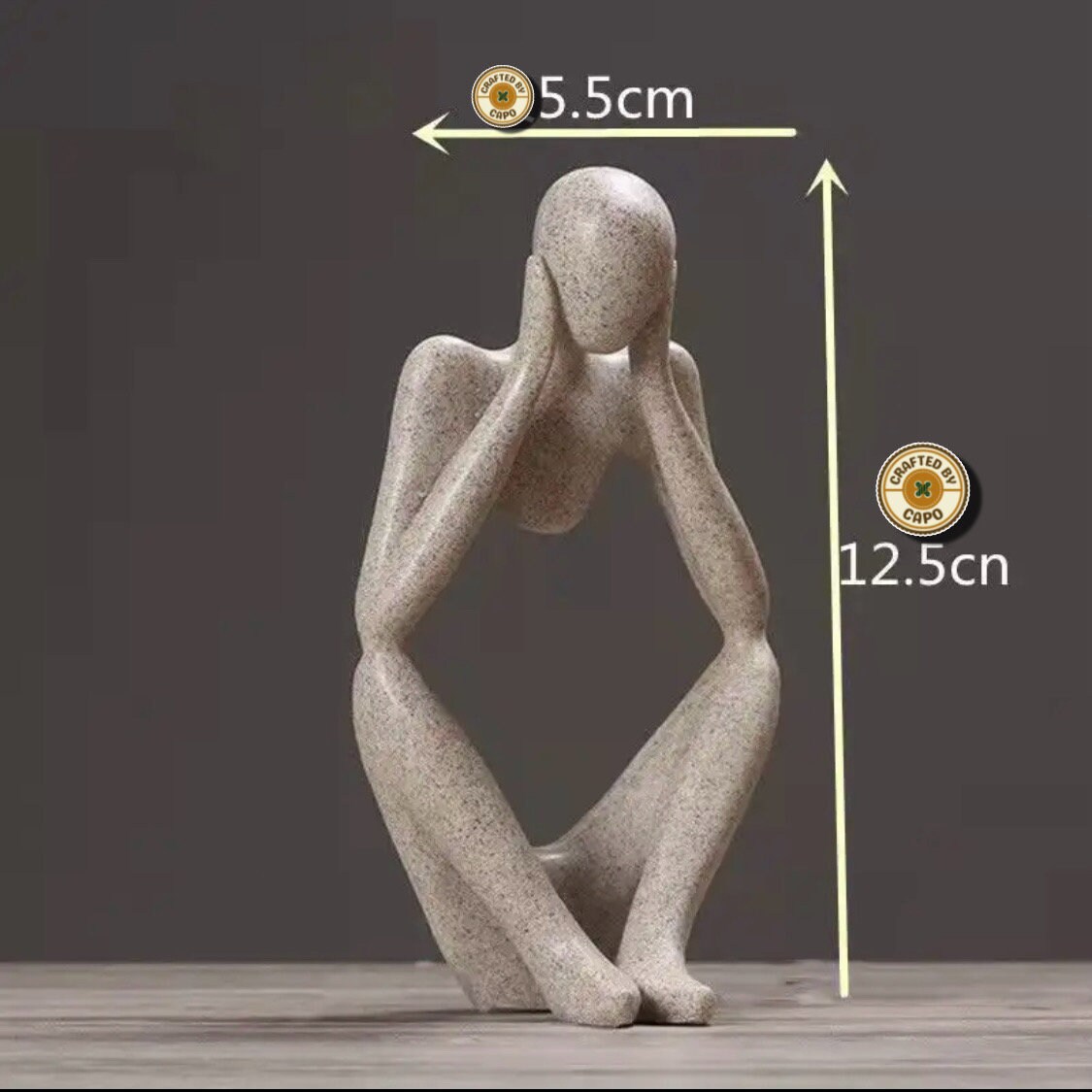 Abstract Thinker Statue Miniature Figure Modern Art Style Office Gift ...