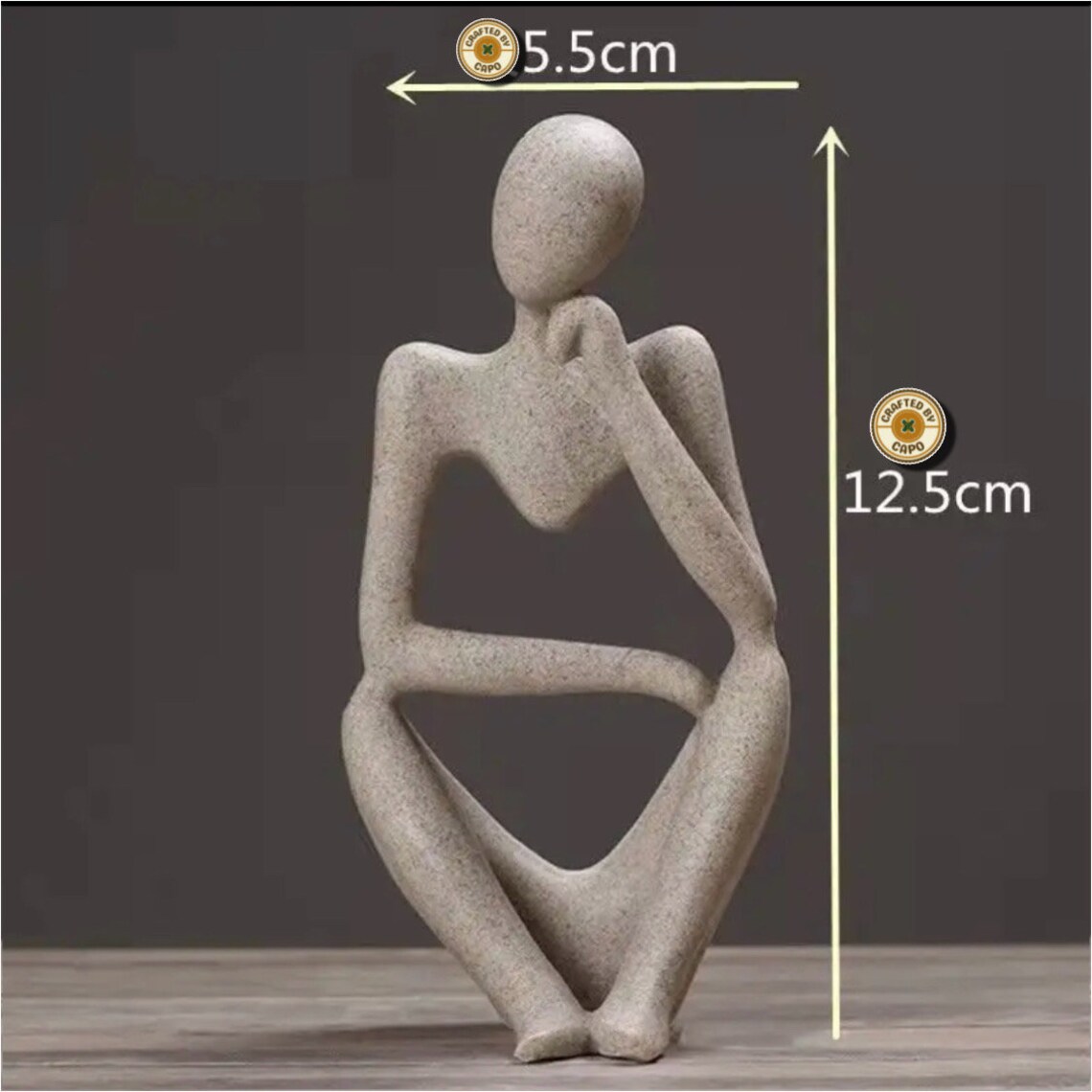 Abstract Thinker Statue Miniature Figure Modern Art Style Office Gift ...