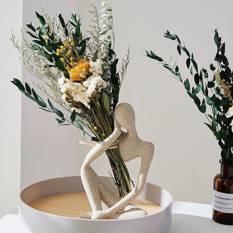 Abstract Thinker Statue Miniature Figure Modern Art Style Office Gift ...