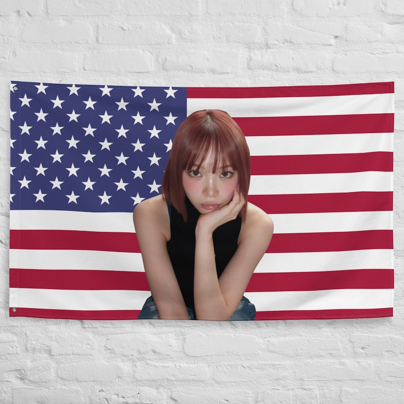 Le Sserafim Chaewon American Flag 34 X 56 Kim Chaewon Usa Kpop Tapestry