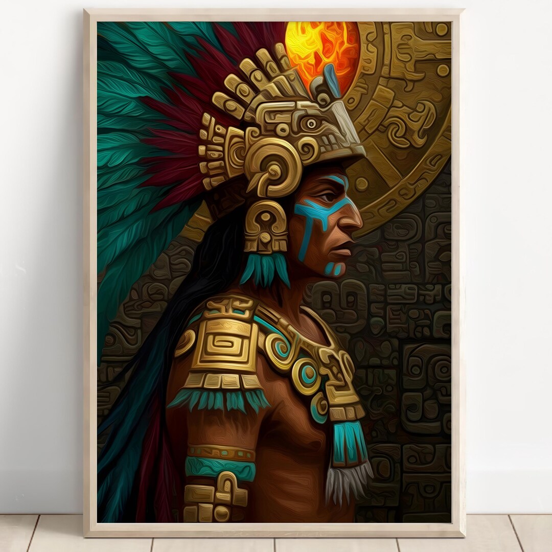 Aztec Wall Art, Huitzilopochtli Art, Aztec Sun God Decor, Aztec ...