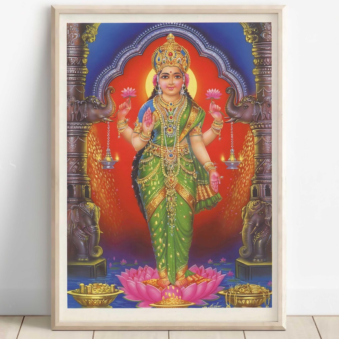 Lakshmi, Goddess of Wealth, Goddess Lakshmi, Lakshmi Art, Hindu Goddess ...