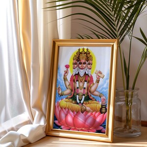 Hindu God Wall Art, Brahma, Indian God, Poster Print, Canvas Print - Etsy