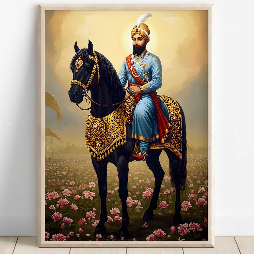 Sikh Art Guru Gobind Singh Tenth Sikh Guru From 1675 to 1708 Sikh Art ...