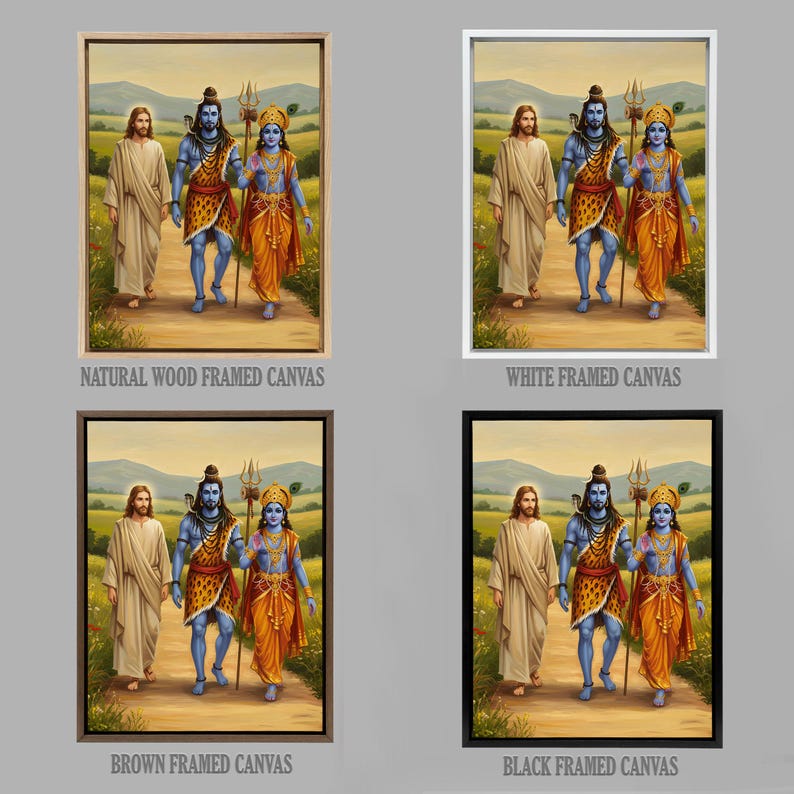 Jesus Christ With Lord Shiva and Krishna, Jesus Along With Shiva and ...