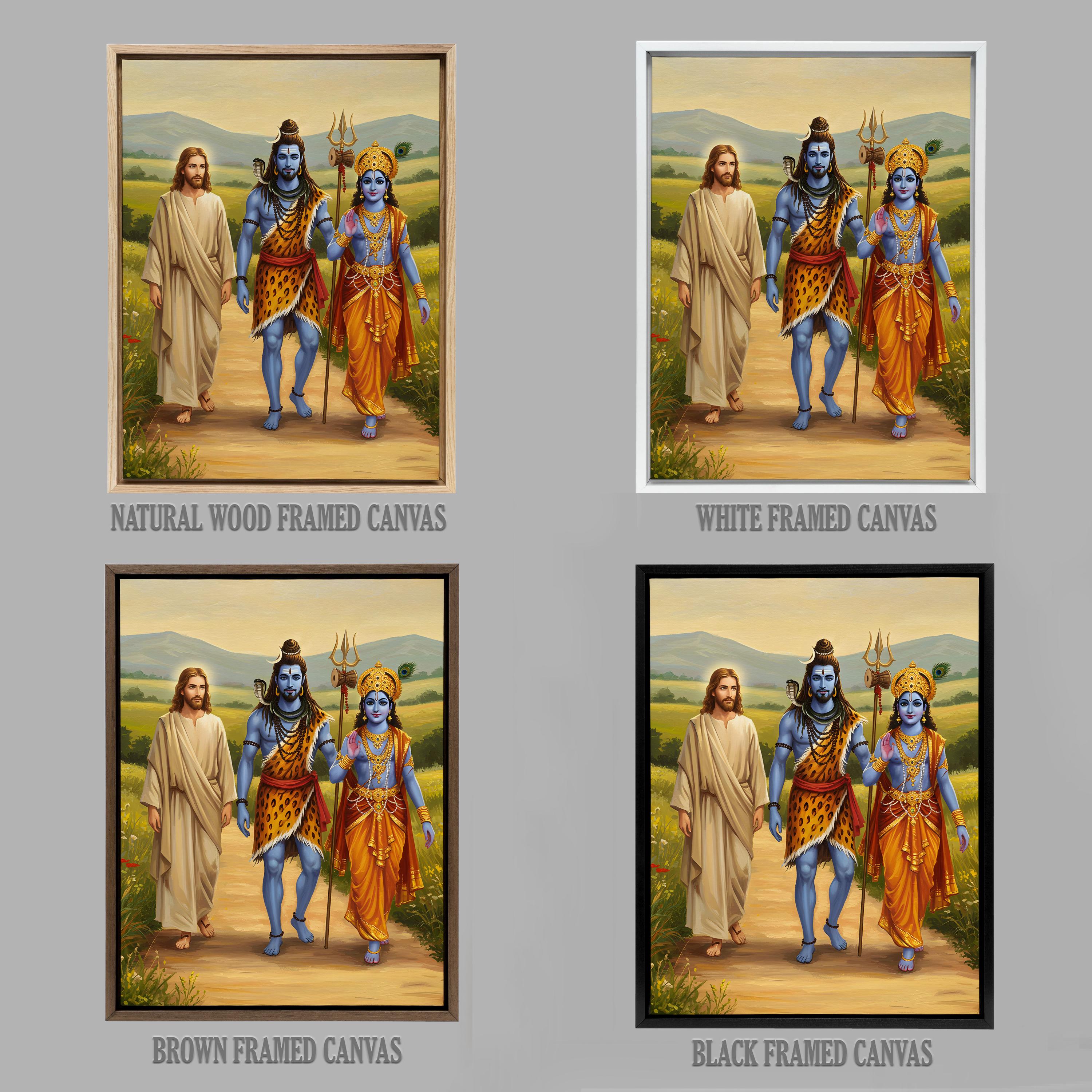 Jesus Christ With Lord Shiva and Krishna, Jesus Along With Shiva and ...