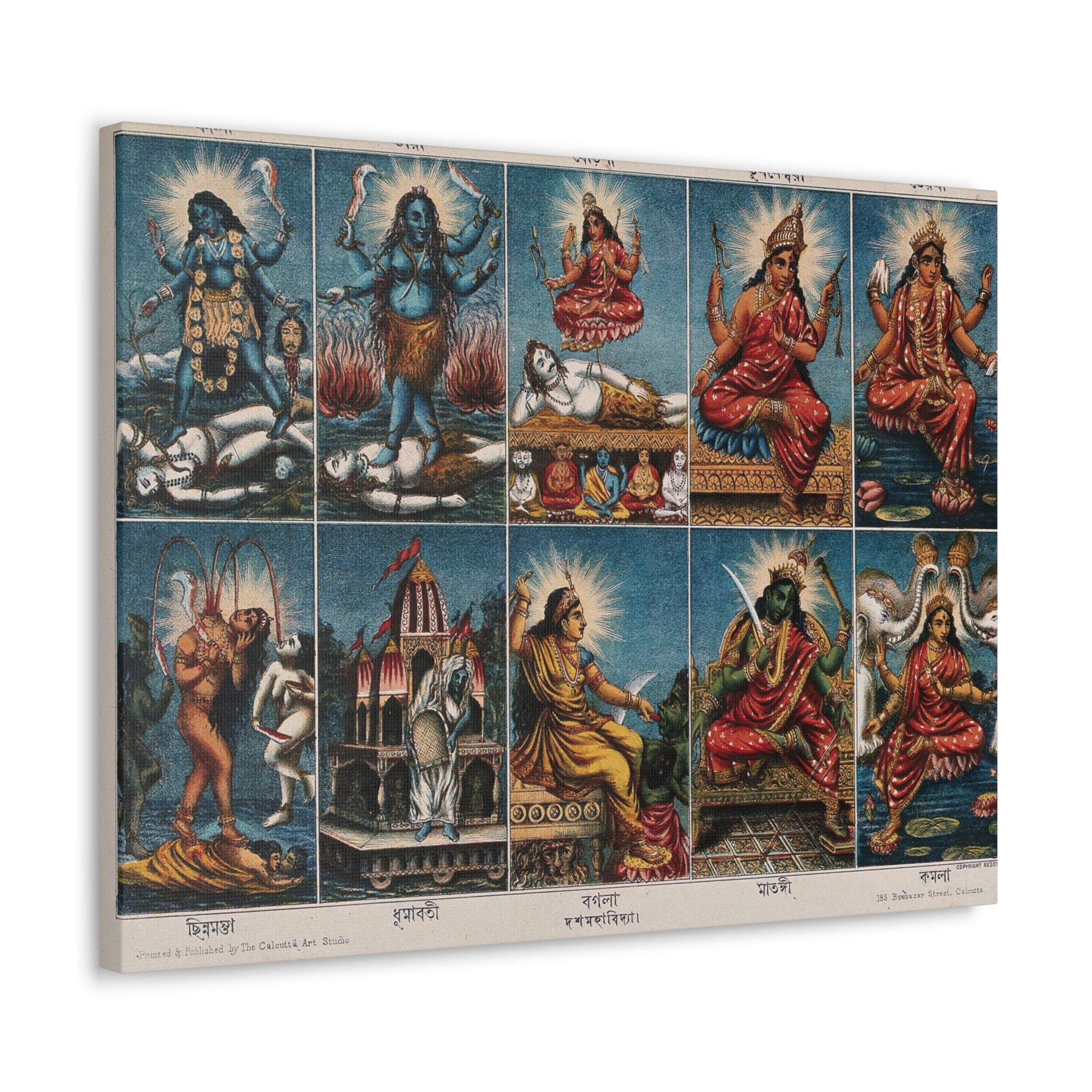 Hindu God Wall Art, Ten Wisdom GODDESSES DASHA MAHAVIDYA ,vintage Art ...