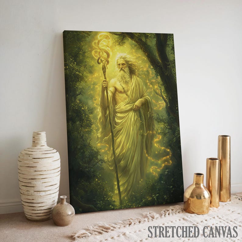 Asclepius Wall Art, God of Medicine and Healing, Greek Gods Poster ...
