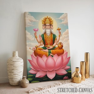 Brahma Wall Art, Hindu God Wall Art, Hindu God Brahma, Indian God ...