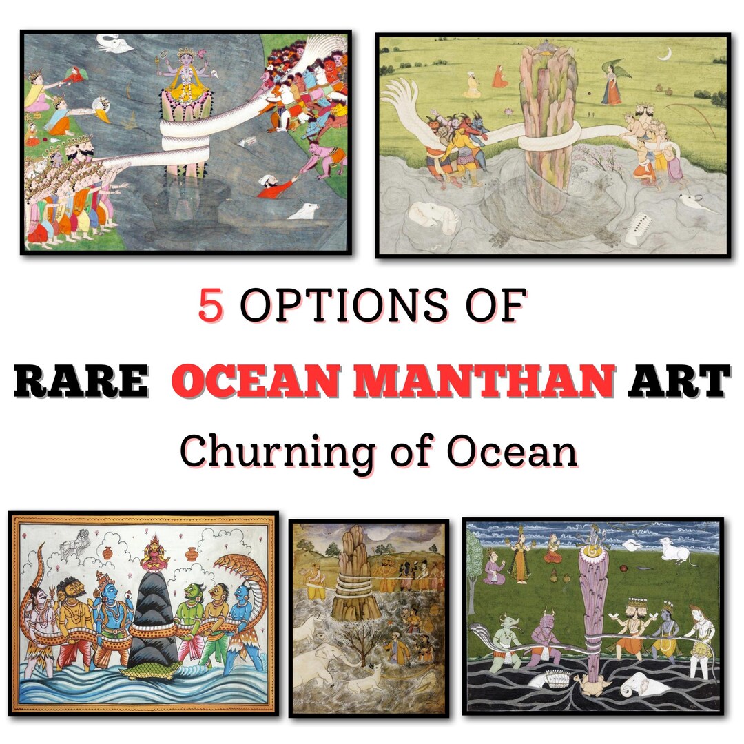 Samudra Manthan Wall Art – Hindu Mythology Poster or Canvas | Churning ...