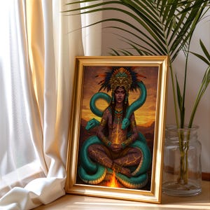 Aztec Wall Art, Coatlicue Art, Aztec Goddess of Earth Decor, Aztec ...