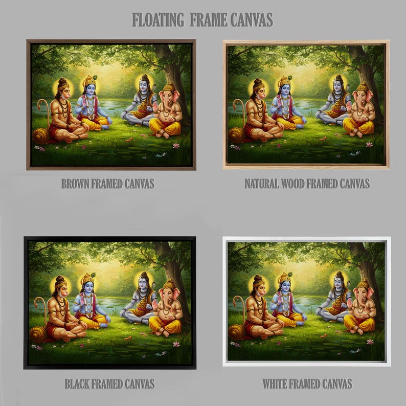 Hindu Gods Wall Art, Shiva, Krishna, Hanuman, Ganesh, Ganesh Painting ...