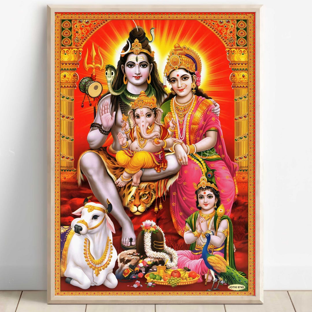 Shiv Parivaar, Parvati and Ganesh, God Shiva, Hindu God, Shiv Art, Indian God, Shiva Wall Art ...