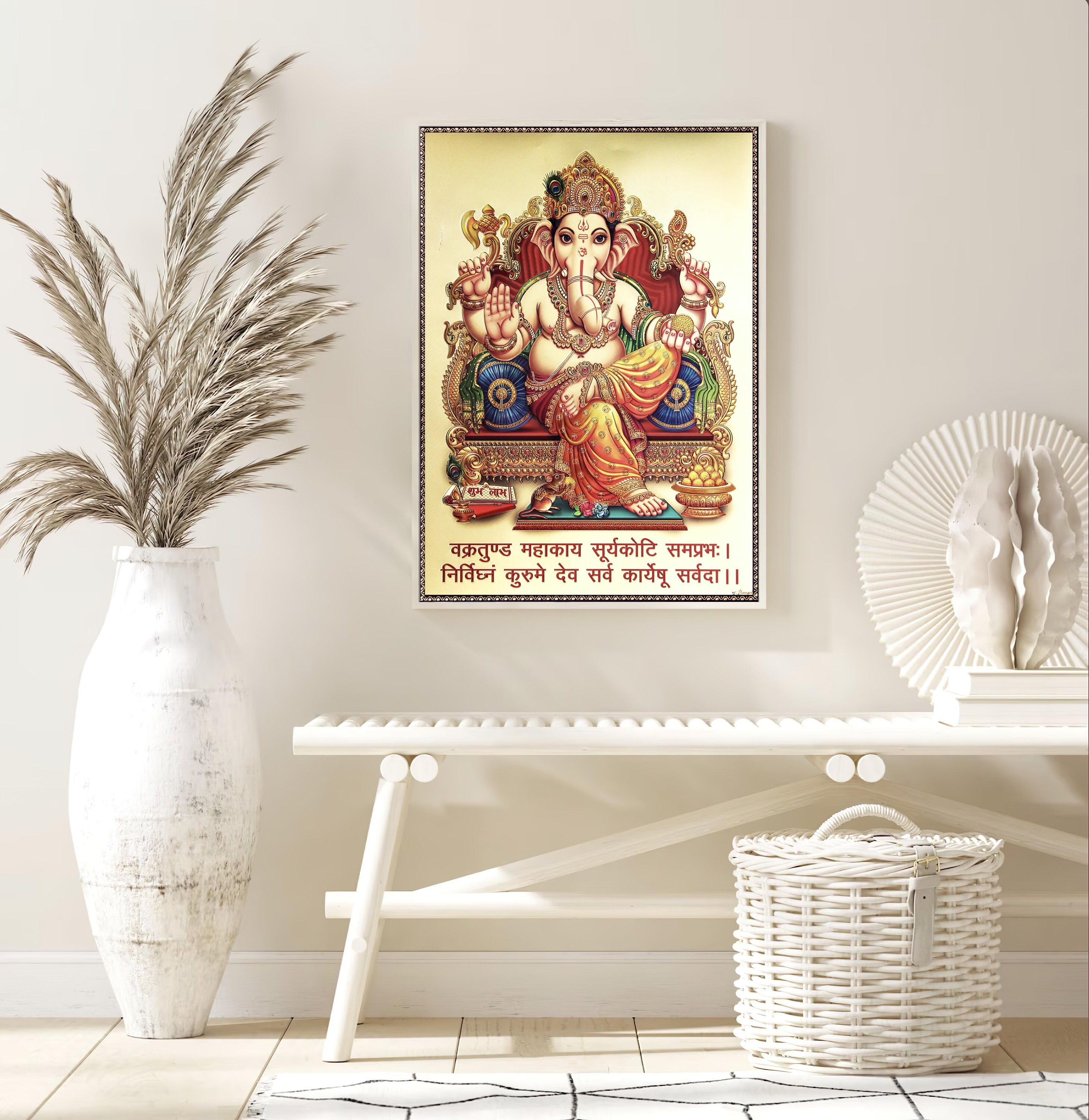 Hindu God Wall Art ,GANESHA , Raghuraman, Vintage Art, Indian God ...