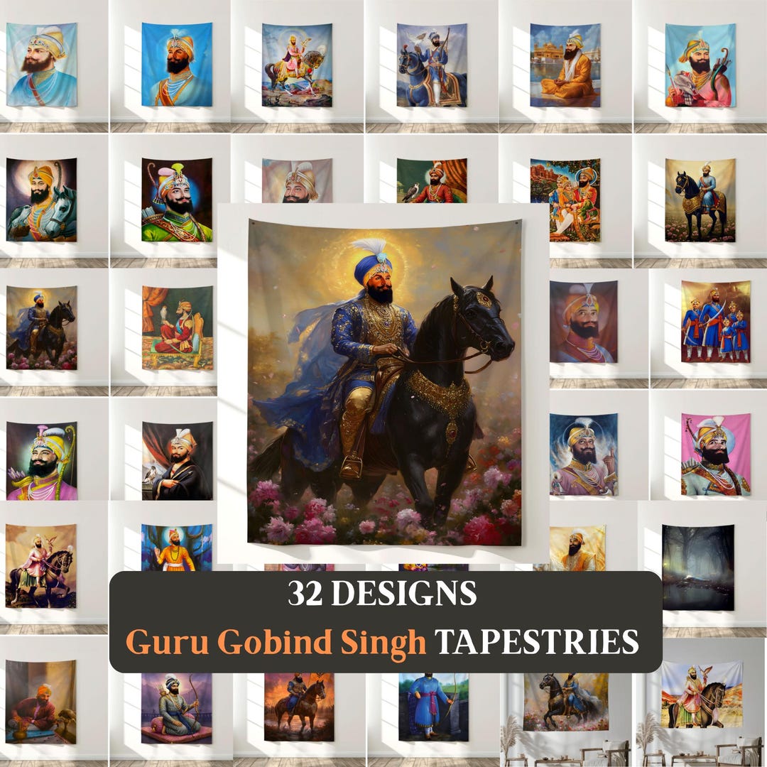 Guru Gobind Singh Tapestries – 32 Sikhism Wall Art Designs ...
