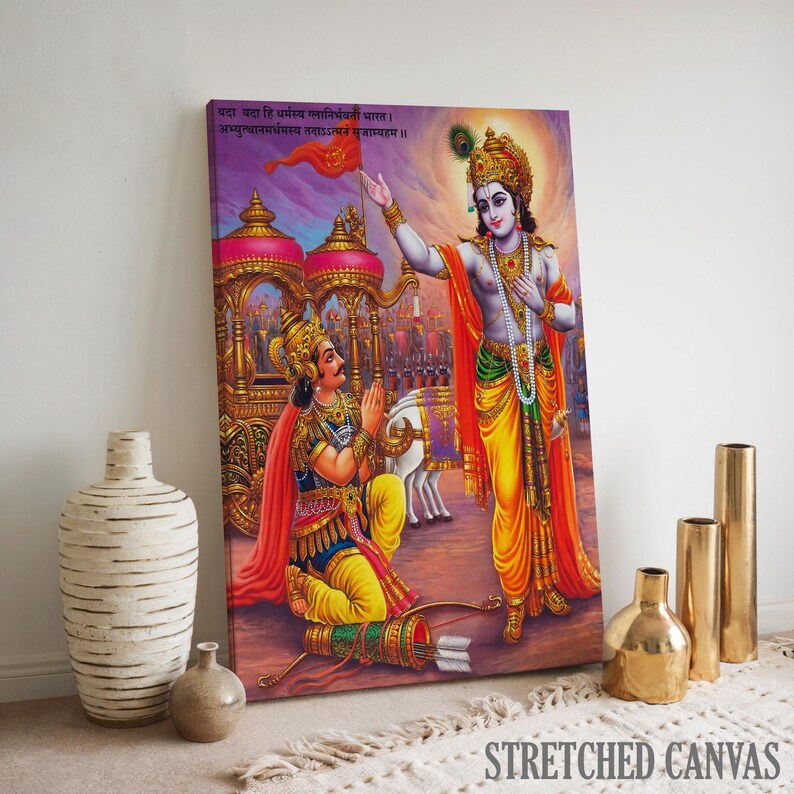 Krishna and Arjun, Mahabharat, Geeta, Geeta Saar, Krishna Painting ...