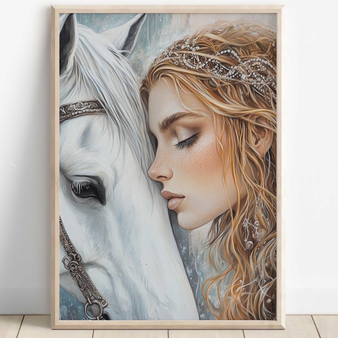 Rhiannon Celtic Goddess Wall Art, Welsh Mythology Print, Goddess of ...