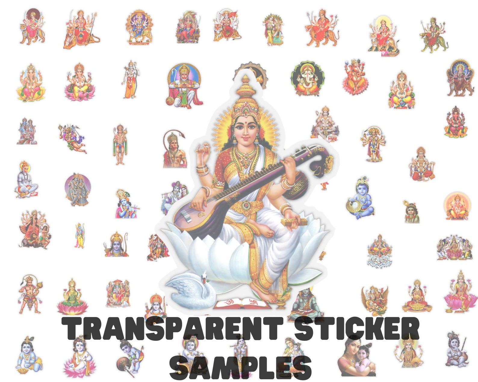 Hindu Gods Stickers- Krishna,rama, Hanuman, Durga, Lakshmi, Saraswati ...