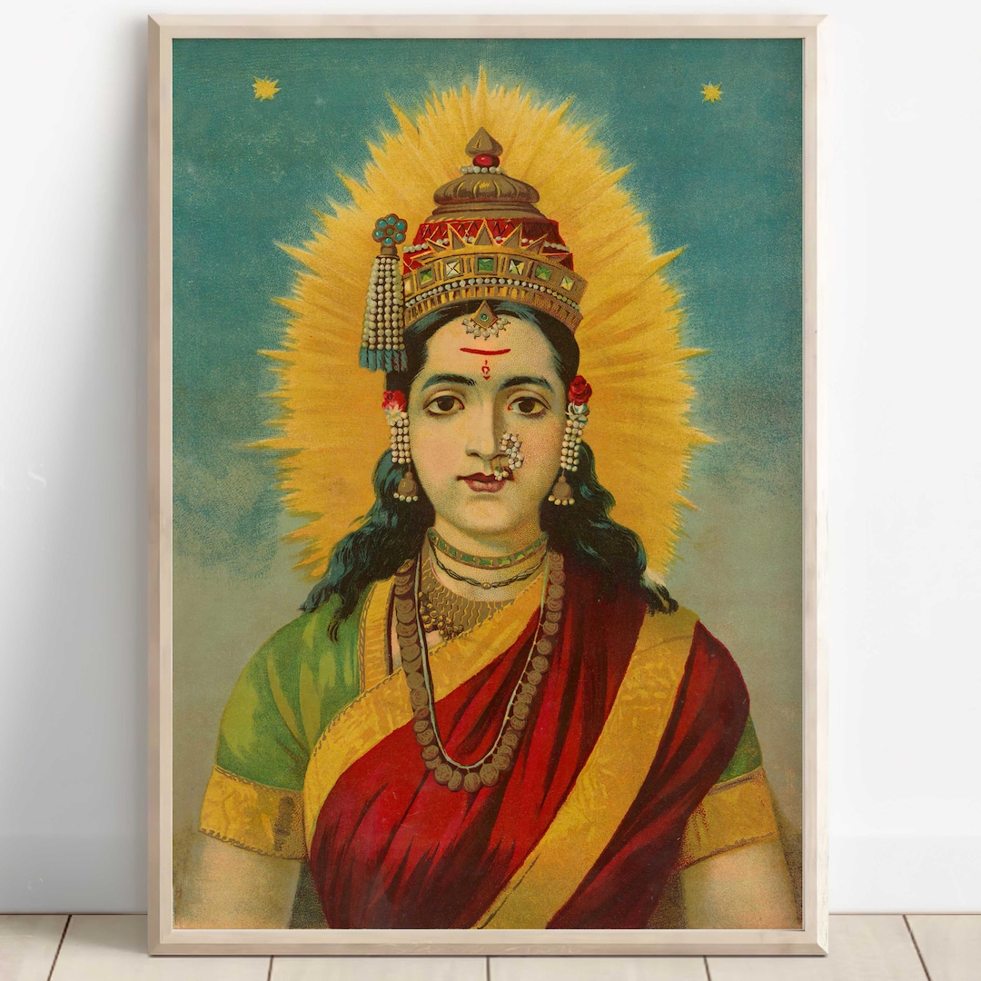 Parvati, Gauri, Wife of Shiva, Hindu Goddess Wall Art ,vintage Art ...