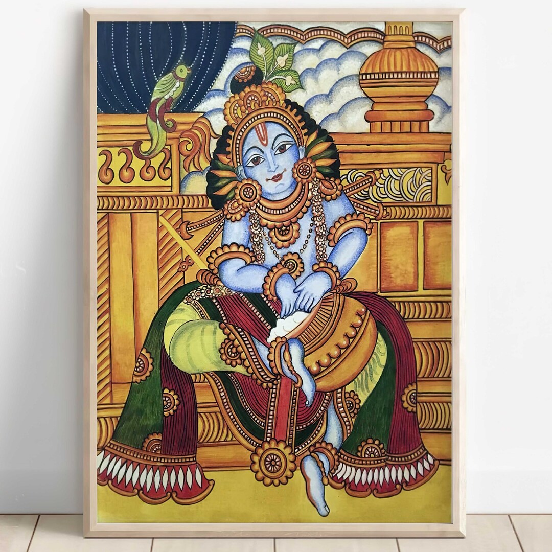 Krishna, Baby Krishna, Kerala Mural Painting, Krishna Painting, Krishna ...