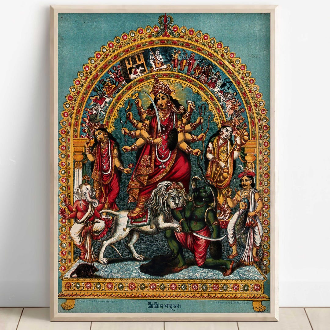 Durga Kills the Buffalo Demon, Durga, Goddess Durga, Durga Meditating ...