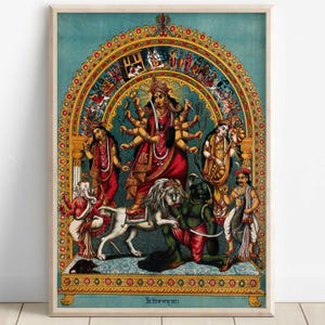 Durga Kills the Buffalo Demon, Durga, Goddess Durga, Durga Meditating ...