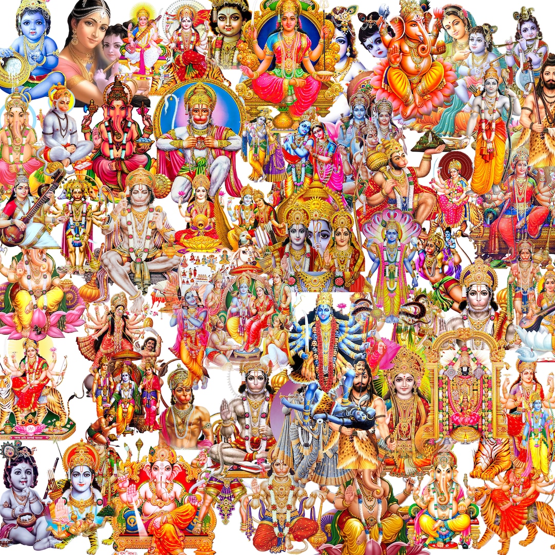 Hindu Gods Stickers Krishnarama Hanuman Durga Lakshmi - Etsy