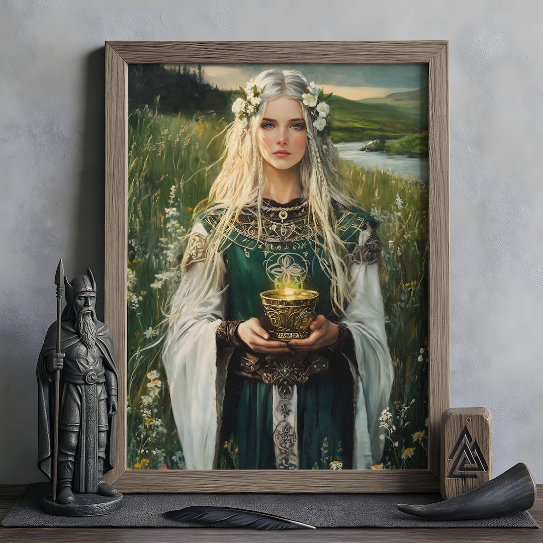 Eir Wall Art, Norse Mythology Decor, Viking Goddess Artwork, Goddess of ...